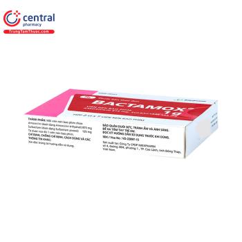 [CHÍNH HÃNG] Thuốc Bactamox 1g dùng trong các trường hợp nhiễm khuẩn