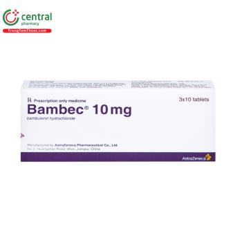 Thuốc Bambec 10mg AstraZeneca 30 viên chỉ định điều trị hen phế quản