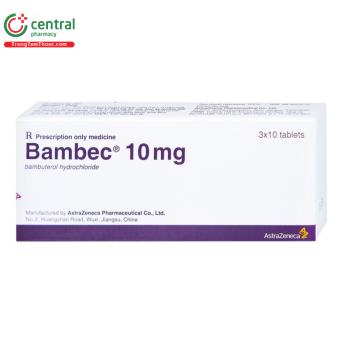 Thuốc Bambec 10mg AstraZeneca 30 viên chỉ định điều trị hen phế quản