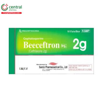 Thuốc Beeceftron Inj. 2g - Điều trị các trường hợp nhiễm khuẩn nặng