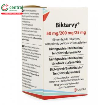 Thuốc Biktarvy 50mg/200mg/25mg được sử dụng để điều trị nhiễm HIV