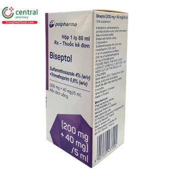 Thuốc Biseptol 80ml Polpharma điều trị nhiễm khuẩn hô hấp trên, tiết niệu