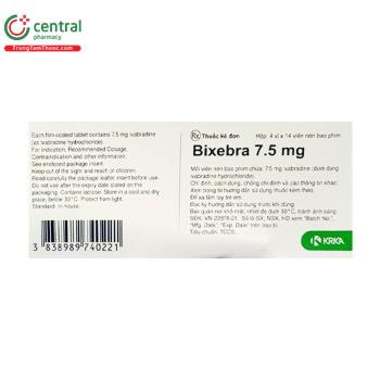 Thuốc Bixebra 7.5mg - điều trị đau thắt ngực ổn định mạn tính