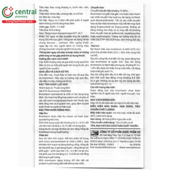 Thuốc Bromhexin 8mg F.T Pharma làm loãng đờm, điều trị tăng tiết dịch ...