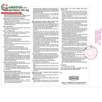 Thuốc Calcium Hasan 250mg phòng ngừa và điều trị thiếu hụt Canxi