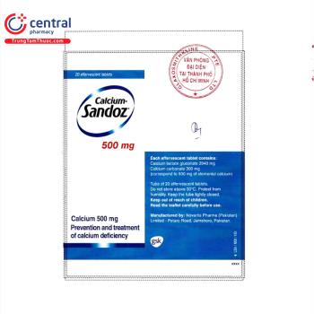 [CHÍNH HÃNG] Thuốc Calcium Sandoz 500mg - Thuốc bổ sung Calci