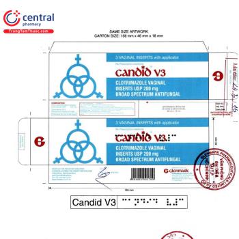 Thuốc đặt Candid V3 - điều trị tại chỗ viêm nhiễm nấm Candida âm đạo