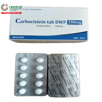 Thuốc Carbocistein Tab DWP 250mg giảm đờm trong viêm đường hô hấp trên