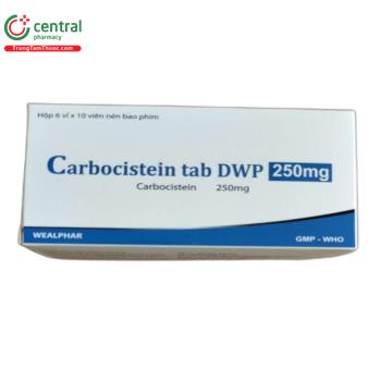 Thuốc Carbocistein Tab DWP 250mg giảm đờm trong viêm đường hô hấp trên