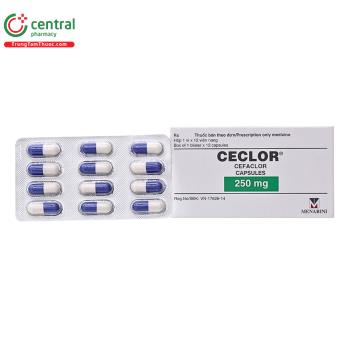 Thuốc kháng sinh Ceclor 250mg Menarini điều trị nhiễm trùng hô hấp, da