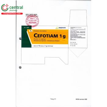 Thuốc Cefotiam 1g Imexpharm điều trị nhiễm khuẩn do vi khuẩn nhạy cảm