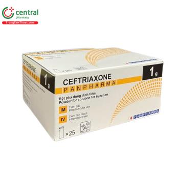 [CHÍNH HÃNG] Thuốc Ceftriaxone Panpharma 1g điều trị viêm màng não
