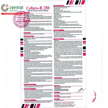 Thuốc Cefuro-B 250mg điều trị các nhiễm khuẩn nhạy cảm với Cefuroxim