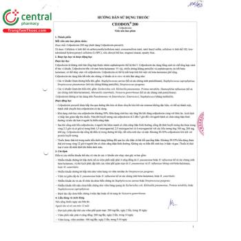 Thuốc Ceodox 200 - Kháng sinh đường uống điều trị nhiễm khuẩn