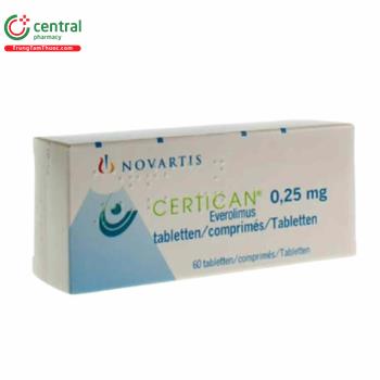Thuốc Certican 0.25mg dự phòng thải tạng ghép ở bệnh nhân ghép tạng