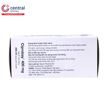 [CHÍNH HÃNG] Thuốc Ciprobay 400mg - Thuốc điều trị nhiễm khuẩn
