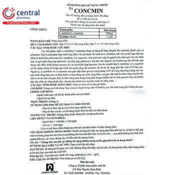 [CHÍNH HÃNG] Thuốc Concmin giải độc gan, điều trị tăng amoniac huyết