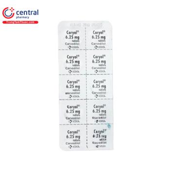 [CHÍNH HÃNG] Thuốc Coryol 6,25mg dùng cho người tăng huyết áp