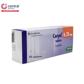 [CHÍNH HÃNG] Thuốc Coryol 6,25mg dùng cho người tăng huyết áp