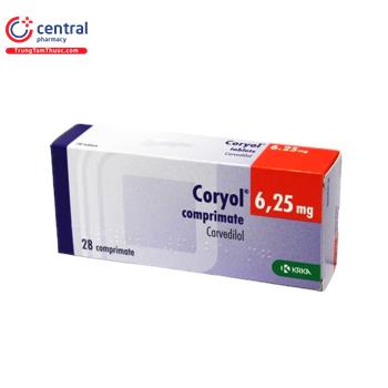 [CHÍNH HÃNG] Thuốc Coryol 6,25mg dùng cho người tăng huyết áp