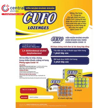 [CHÍNH HÃNG] Thuốc Cufo Lozenges (Hương Chanh) giảm đau, rát họng