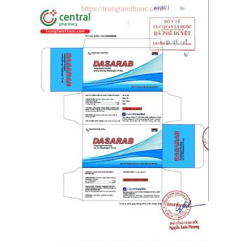 Thuốc Dasarab 75mg chứa Clopidogrel 75mg chống kết tập tiểu cầu