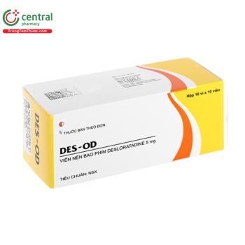 Thuốc Des-OD 5mg điều trị giảm triệu chứng của viêm mũi dị ứng, mày đay tự phát mạn tính