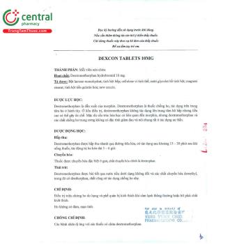 Thuốc Dexcon Tablets 10mg điều trị triệu chứng ho khan, ho kích ứng
