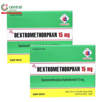 Thuốc Dextromethorphan 15mg Domesco Hộp 100 viên trị ho không có đờm