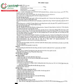 Thuốc Dicarbo bổ sung calci và vitamin D: cách dùng, liều dùng