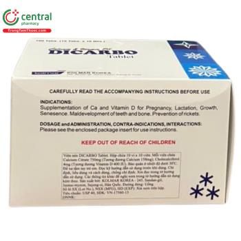 Thuốc Dicarbo bổ sung calci và vitamin D: cách dùng, liều dùng