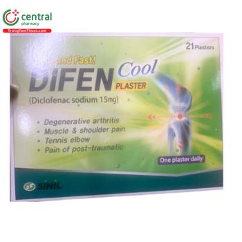 Thuốc Difen plaster Cool giảm đau, chống viêm tại gân, cơ, xương khớp