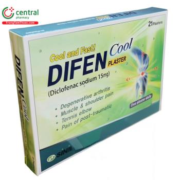 Thuốc Difen plaster Cool giảm đau, chống viêm tại gân, cơ, xương khớp