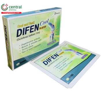 Thuốc Difen plaster Cool giảm đau, chống viêm tại gân, cơ, xương khớp