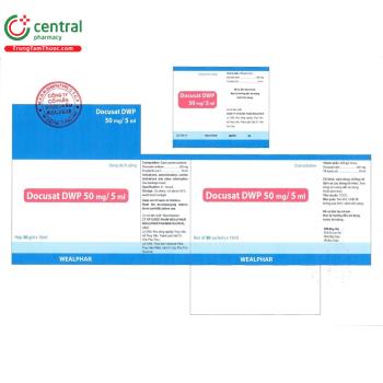 Thuốc Docusat DWP 50mg/5ml - Chỉ định điều trị triệu chứng táo bón