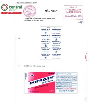 Thuốc Dopagan 500mg (Viên nang cứng): Hạ sốt, giảm đau từ nhẹ đến vừa