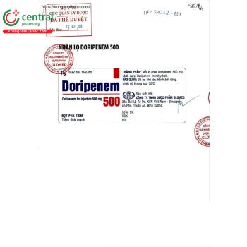 Thuốc Doripenem 500mg Glomed - Điều trị viêm phổi, nhiễm khuẩn ổ bụng