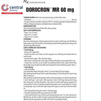 [CHÍNH HÃNG] Thuốc Dorocron MR 60mg - Thuốc cho bệnh tiểu đường