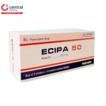 Thuốc Ecipa 50 điều trị giãn tĩnh mạch mạn tính chứa Aescin 50mg