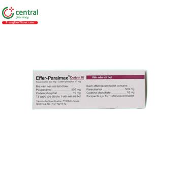 Thuốc Effer-Paralmax Codein 10 giảm đau cấp tính mức trung bình