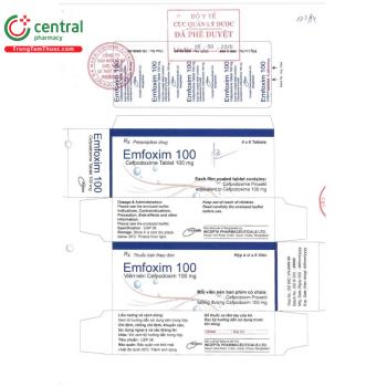 Thuốc Emfoxim 100 dùng trong nhiễm khuẩn nhẹ đến trung bình