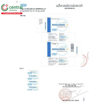 Thuốc Entacron 25 điều trị cổ trướng do xơ gan. phù gan, phù thận