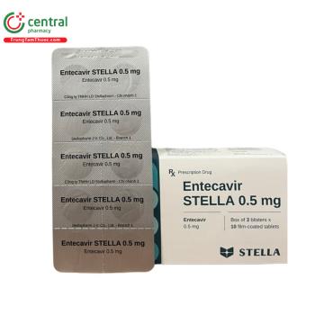 Thuốc Entecavir Stella 0,5mg điều trị viêm gan B do virus