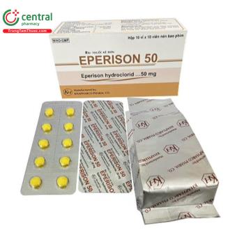 Thuốc Eperison 50 Khapharco (hộp 10 vỉ x 10 viên) điều trị liệt cứng cơ
