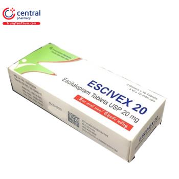 [CHÍNH HÃNG] Thuốc Escivex 20 điều trị trầm cảm và rối loạn lo âu
