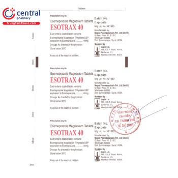 [CHÍNH HÃNG] Thuốc Esotrax 40 - Điều trị viêm loét dạ dày