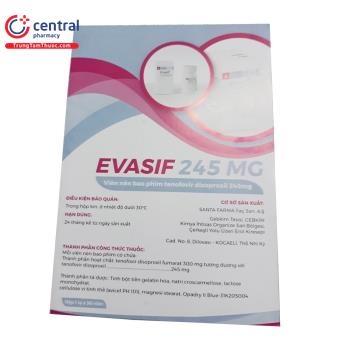 [CHÍNH HÃNG] Thuốc Evasif 245mg điều trị viêm gan B và HIV