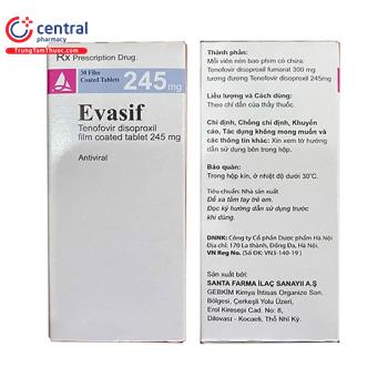 [CHÍNH HÃNG] Thuốc Evasif 245mg điều trị viêm gan B và HIV