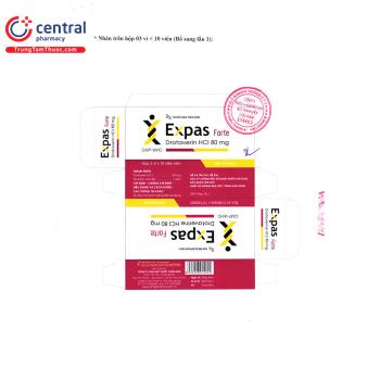 [CHÍNH HÃNG] Thuốc Expas Forte 80mg ức chế co thắt cơ trơn hiệu quả.