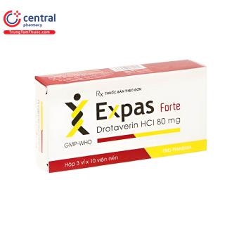 [CHÍNH HÃNG] Thuốc Expas Forte 80mg ức chế co thắt cơ trơn hiệu quả.